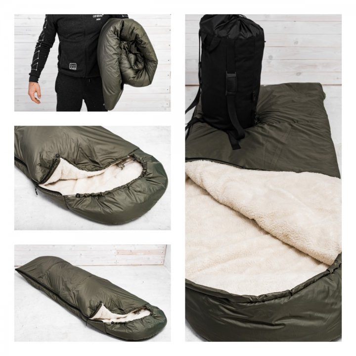 Спальный мешок зимний "Аляска" на меху очень теплый до -30. 220см*75см ...